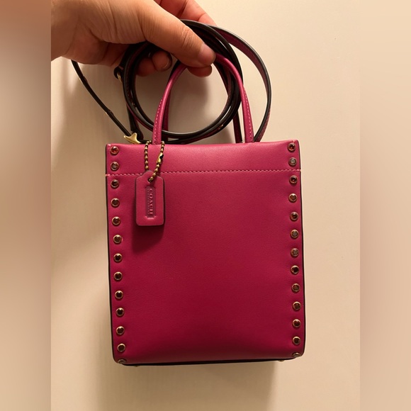 Coach | Bags | Coach The Glovetanned Leather Crystal Rivets Mini Cashin ...